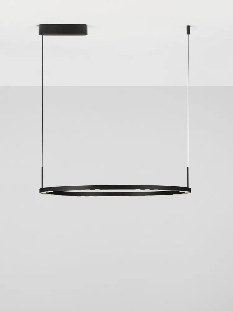 Matně černé hliníkové LED stmívatelné závěsné svítidlo ø 80 cm Lunette – Nova Luce