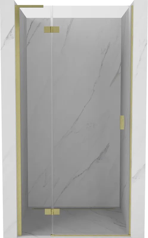 Mexen Mist-H L, 1-křídlé sprchové dveře levé 105 cm, čiré sklo, zlatý matný profil, 8A5L-105-000-55-00-L