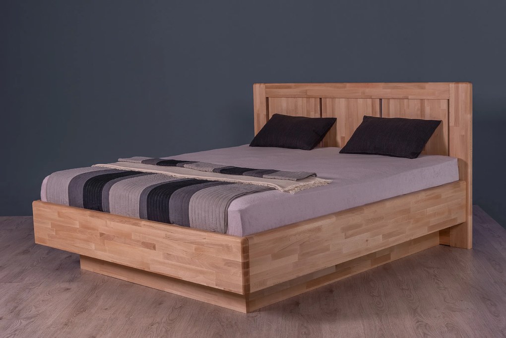 Masivní postel VENUS - Solwo Design Dřevo a odstín oleje: BUK Cink - Olej odstín BO102, Rozměr spací plochy: 140x200
