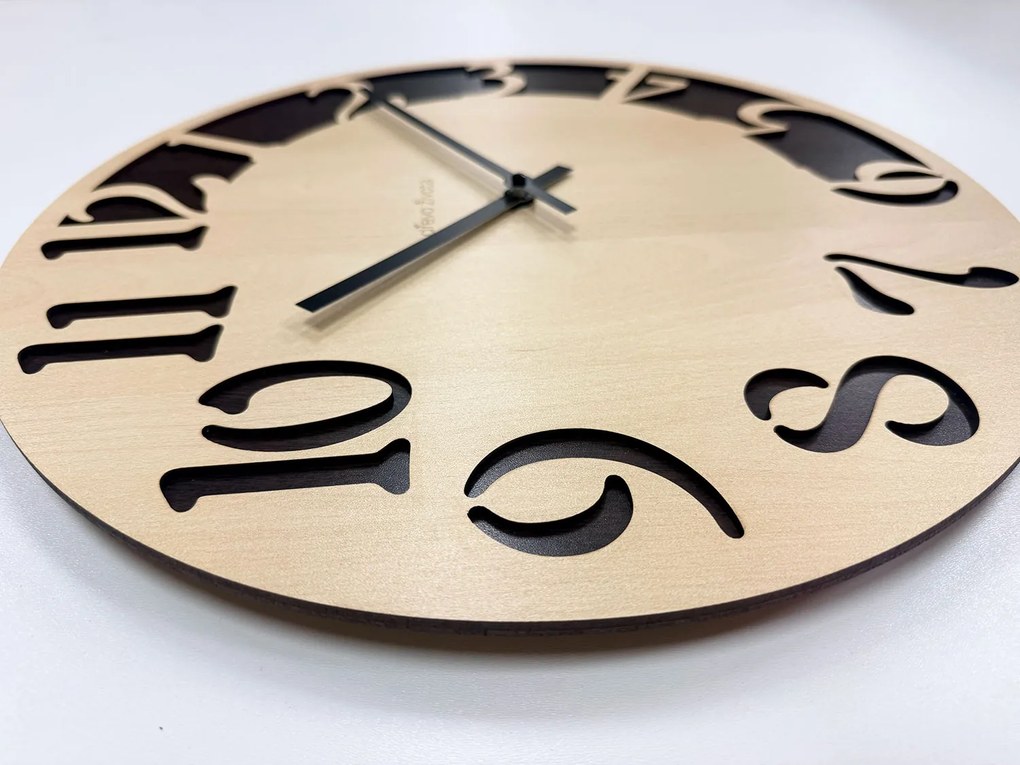 dřevo života Nástěnné hodiny CLOCK Zvolte barvu dekoru: Bílá, Zvolte velikost hodin šxv (cm): 40x40, Barva ručiček: Stříbrné