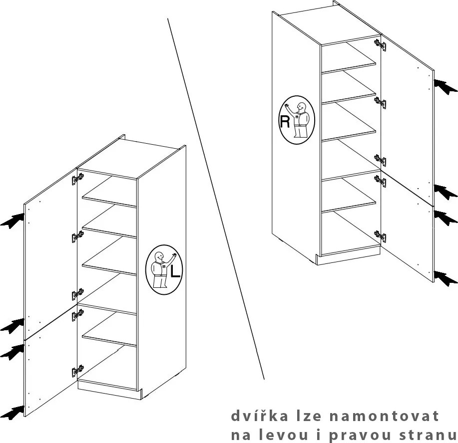 Levná kuchyňská linka EKO WHITE | 240 cm | bílá mat