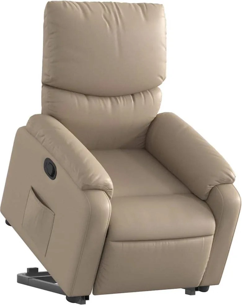 Zvedací polohovací křeslo cappuccino umělá kůže 3204892