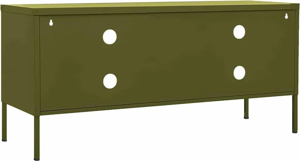 TV skříňka olivově zelená 105 x 35 x 50 cm ocel 336225