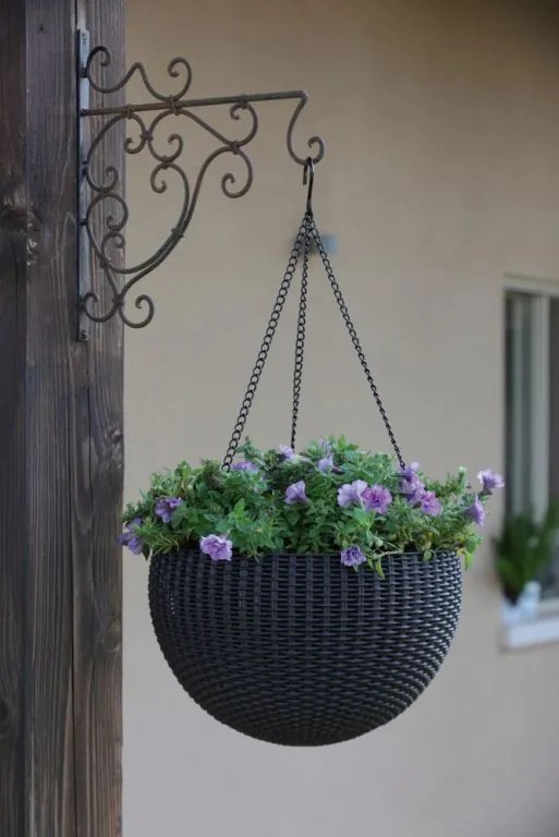 Květináč HANGING SPHERE, hnědý