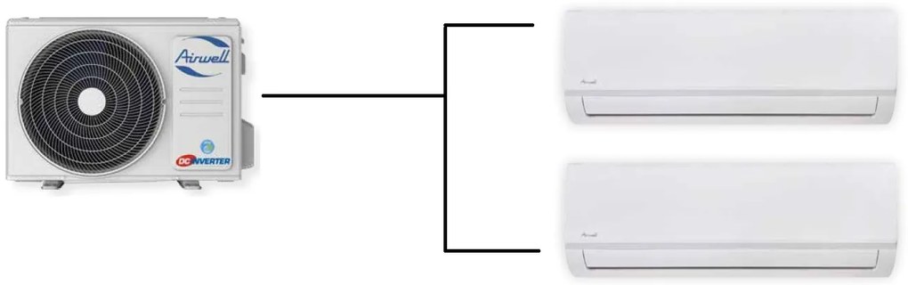 Klimatizace Airwell HDLA 1+2 ( 2,6kW + 3,5kW) Multi-split R32