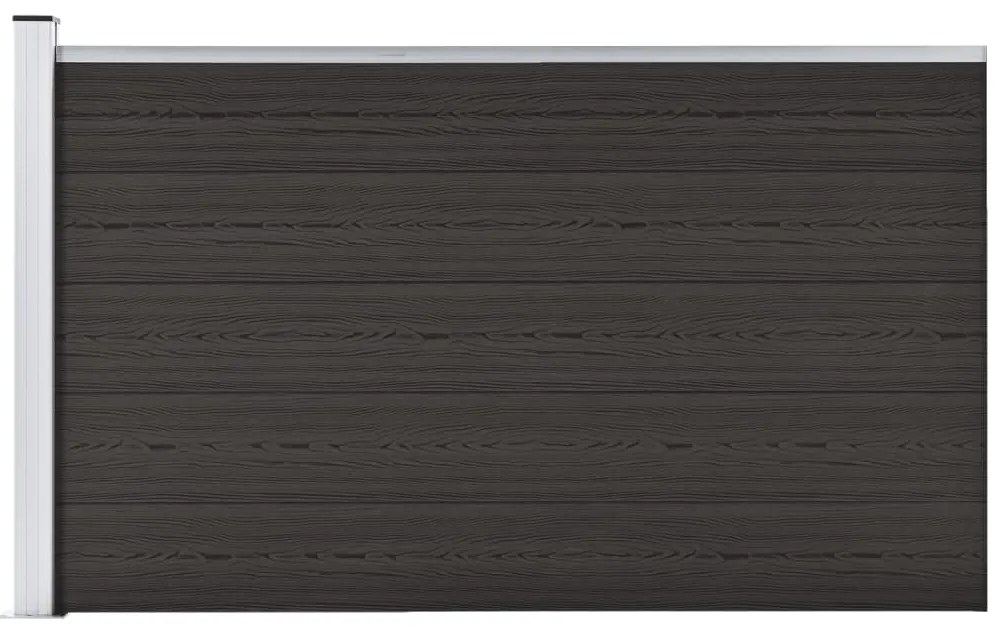 Plotový dílec WPC 175 x 105 cm černý 148976