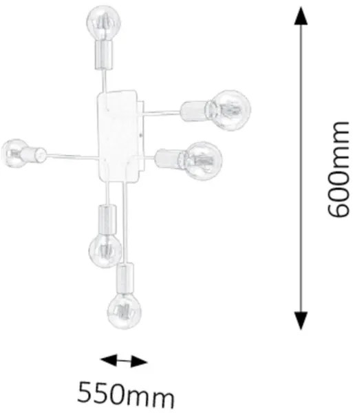 Rabalux 2103 - Lustr přisazený LANNY 6xE27/15W/230V