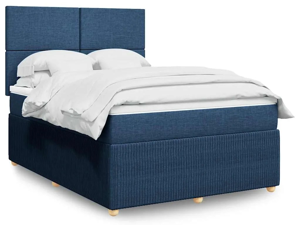Box spring postel s matrací modrá 160x200 cm textil 3292106