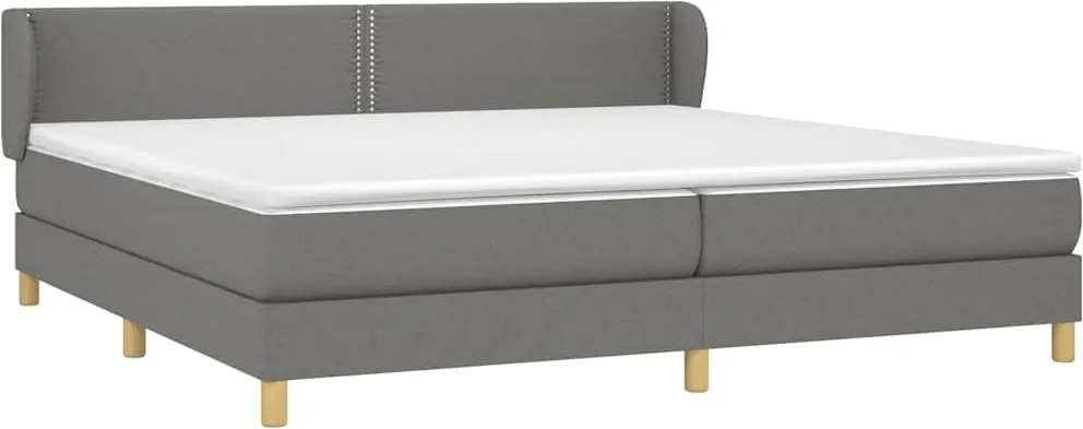 Box spring postel s matrací tmavě šedá 200x200 cm textil 3126750