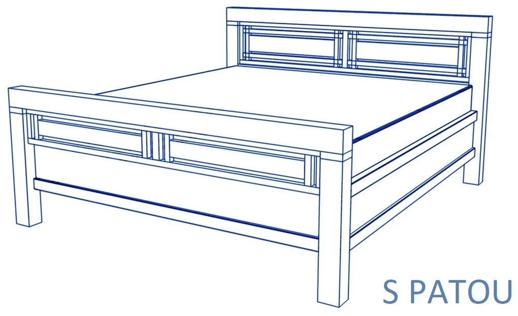 Atos s úložným prostorem Rozměr: 140x200 cm, Moření: Buk - natur, Typ: S patou
