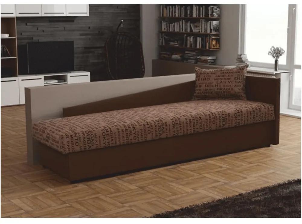 Jednolůžková postel (válenda) 80 cm Jeannine (hnědá) (s úl. prostorem) (P). 808546