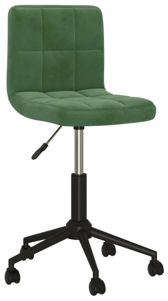 334483 vidaXL Otočná kancelářská židle tmavě zelená samet