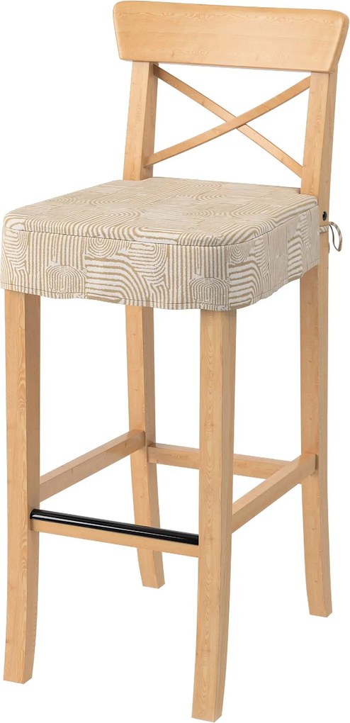 Sedák na židli IKEA Ingolf - barová barva béžová látka pletený vzor, vzorované