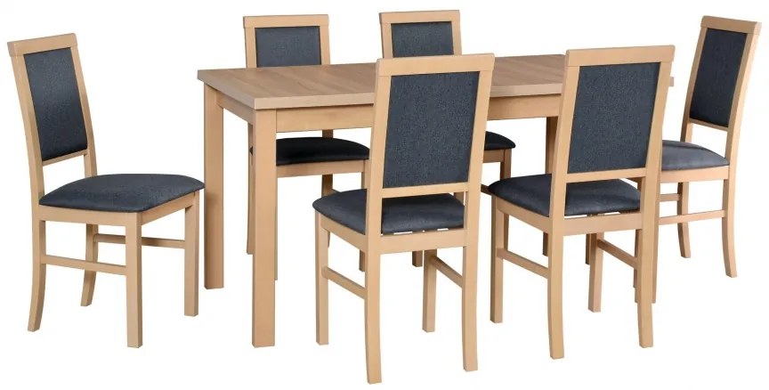 Jídelní stůl MAX 5 doprava zdarma deska stolu ořech světlý, nohy stolu bílá
