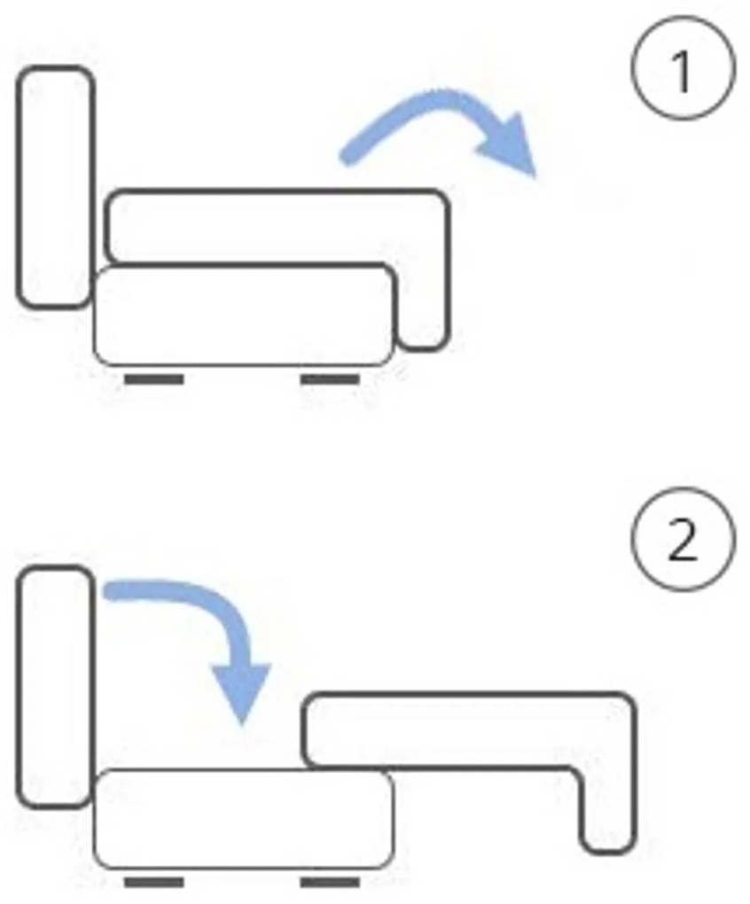 Rozkládací rohová sedací souprava TORONTO 310/190 Světle šedá/bílá eko-kůže Levá