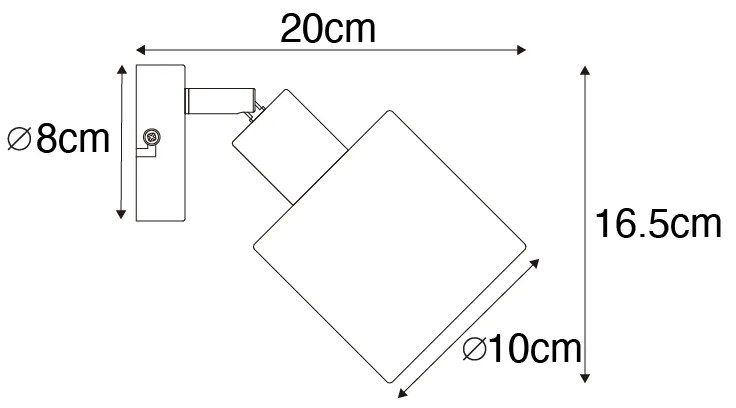Stropní lampa černá nastavitelná - Hetta