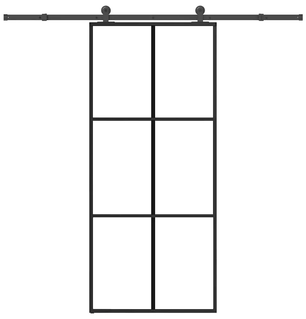 Posuvné dveře s kováním 90x205 cm ESG sklo a hliník 3332819