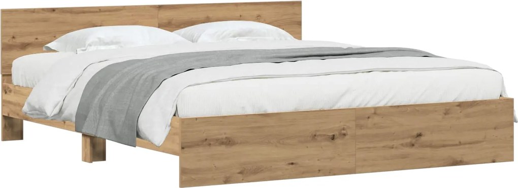 Rám postele s čelem s čelo Dub artisan 203 x 185 x 70 cm 3378500