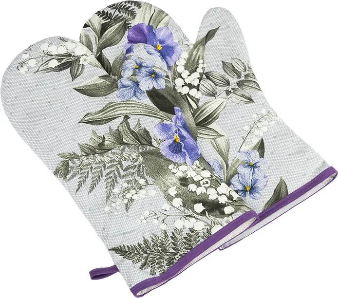 Bellatex Grilovací rukavice 2ks Fialová,Šedá 20x36 cm