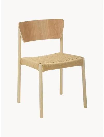 Dřevěné židle's ratanovou sedací částí Danny, 2 ks
