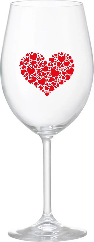 SRDCE - čirá sklenice na víno 350 ml