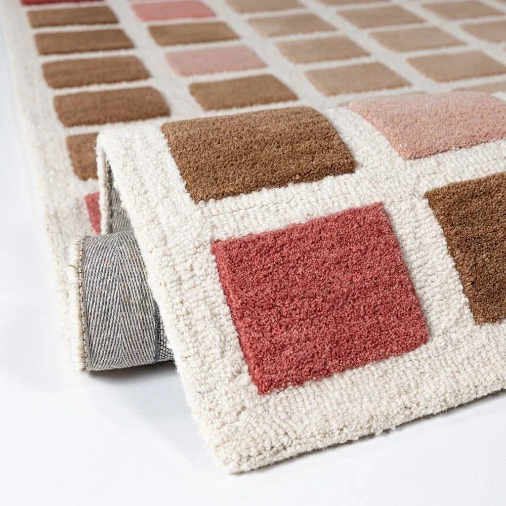 Růžový ručně tkaný vlněný koberec 160x230 cm Renga Wool – Flair Rugs