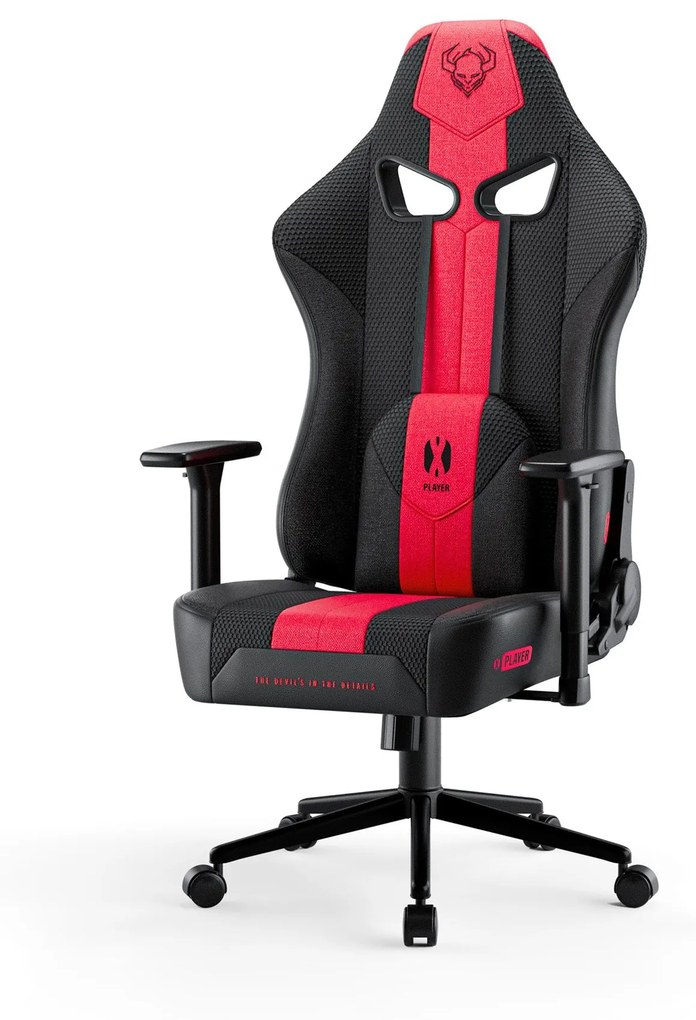 Látková herní židle Small Size, karmínový-antracitový: Diablo X-Player 2.0