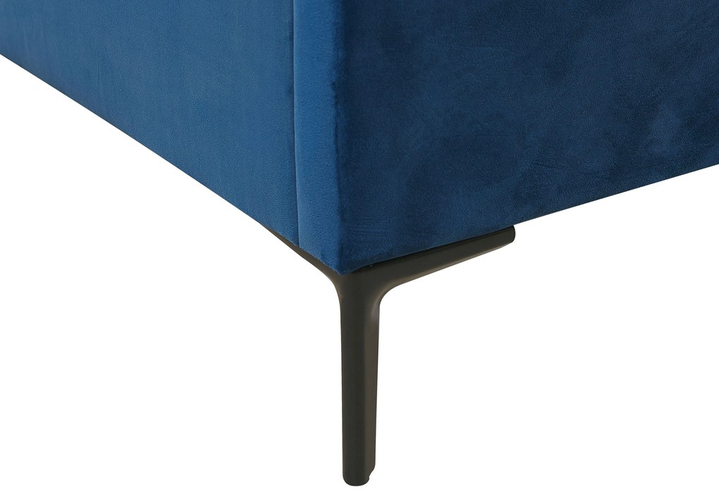 Sametová postel 180 x 200 cm modrá SEZANNE Beliani