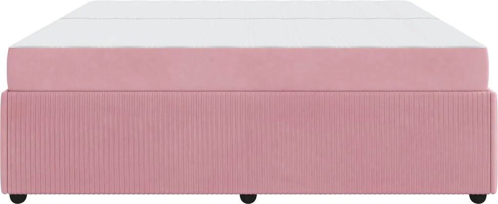 Rám postele Růžová 200 x 200 cm textil 3398443