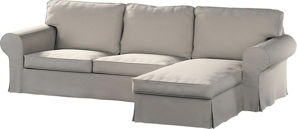 Potah na pohovku IKEA Ektorp 2-místná s lenoškou barva šedá látka pletený vzor