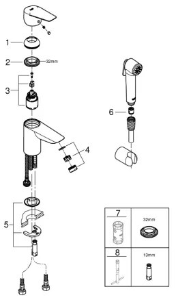 GROHE 23773001 - Umyvadlová baterie START EDGE velikost S lesklý chrom