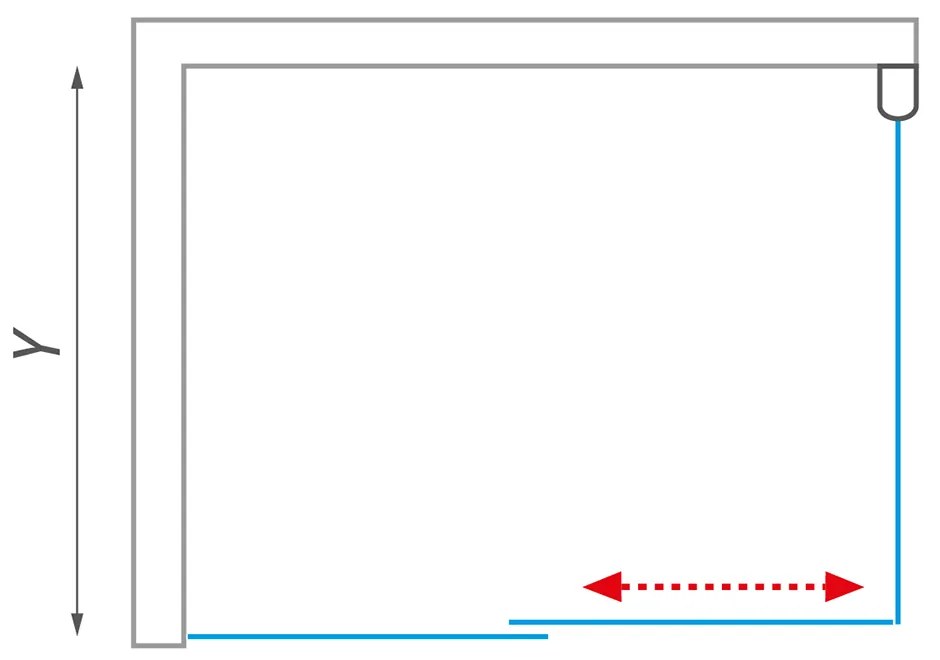 Roth Obdélníkový sprchový kout AMD2+AMB - bez vaničky Varianta: šířka dveří: 140 cm, šířka pevné stěny: 80 cm - (AMD2/1400_AMB/800), Barva profilů a typ výplně: profily: brillant, výplň: transparent
