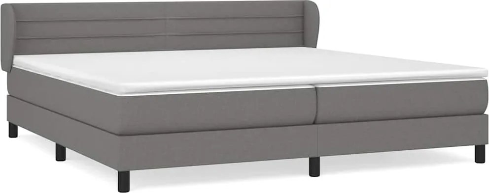 Box spring postel s matrací tmavě šedá 200x200 cm textil 3126350
