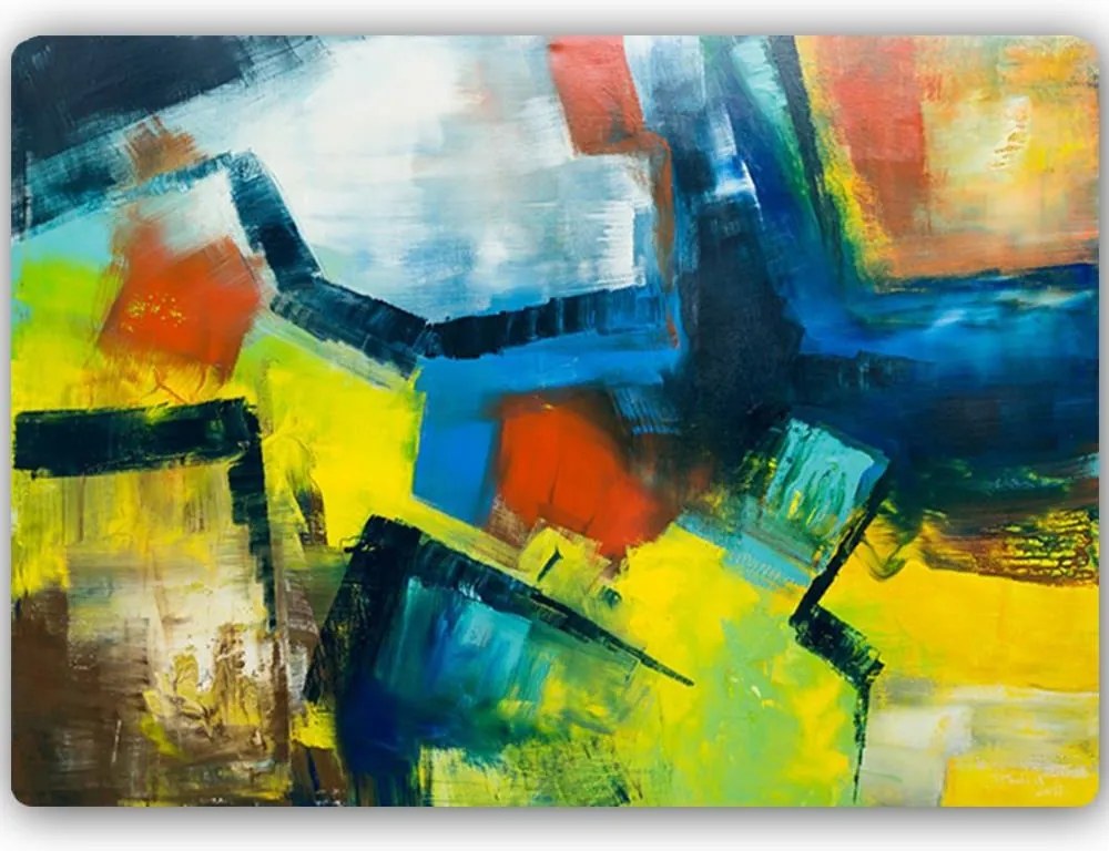 CARO Kovový obraz - Abstraction 91 60x40 cm