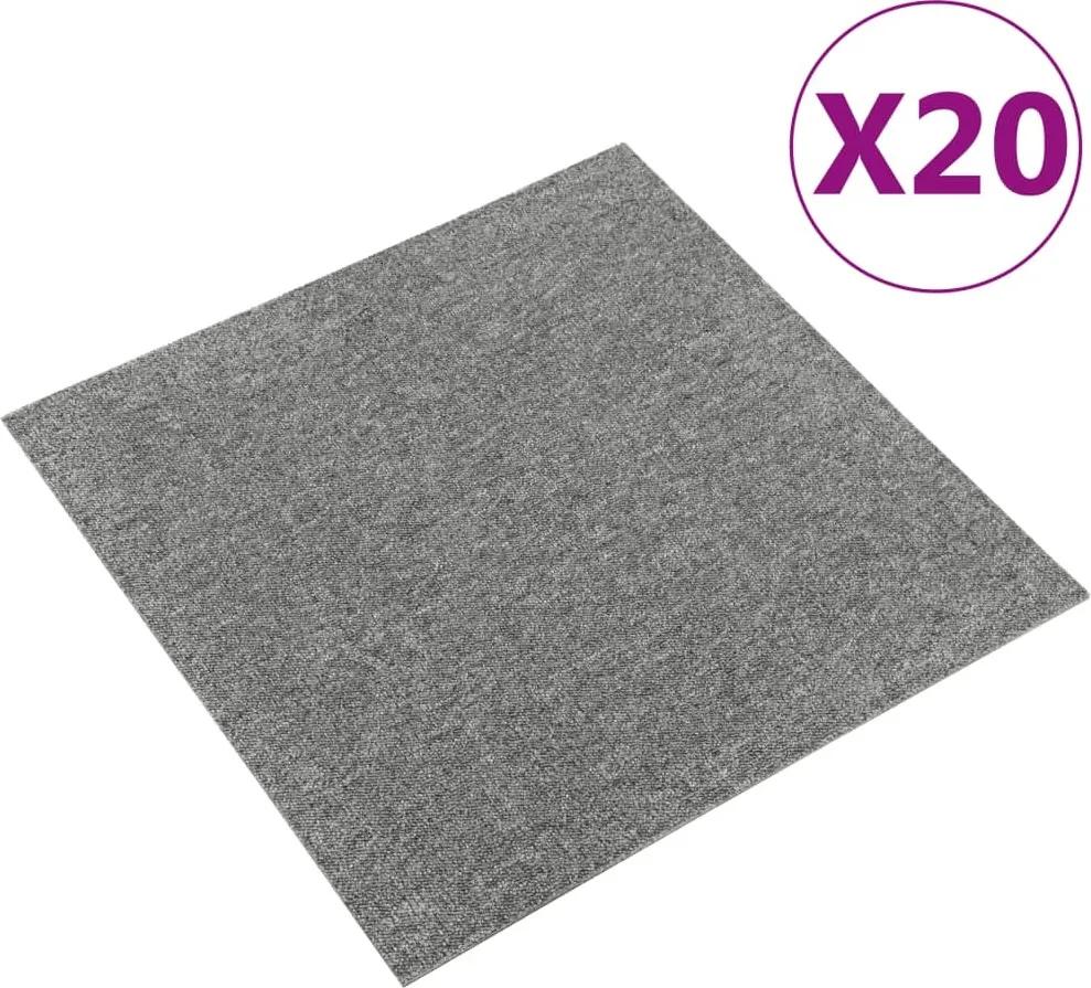vidaXL Kobercové podlahové dlaždice 20 ks 5 m² 50 x 50 cm [147309] Barva: striped anthracite