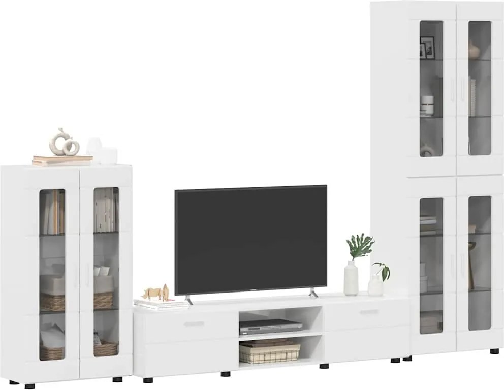 Sestava TV skříněk FLORIN 3 ks Vysoce lesklá bílá 3397958