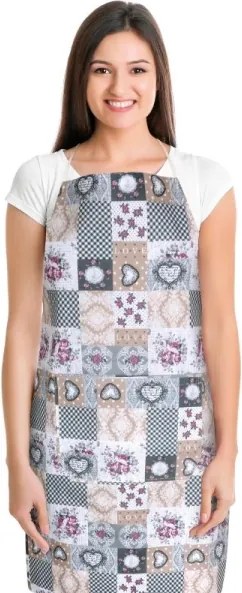 Bellatex Kuchyňská zástěra DITA zástěra 67x84 cm Patchwork Šedá