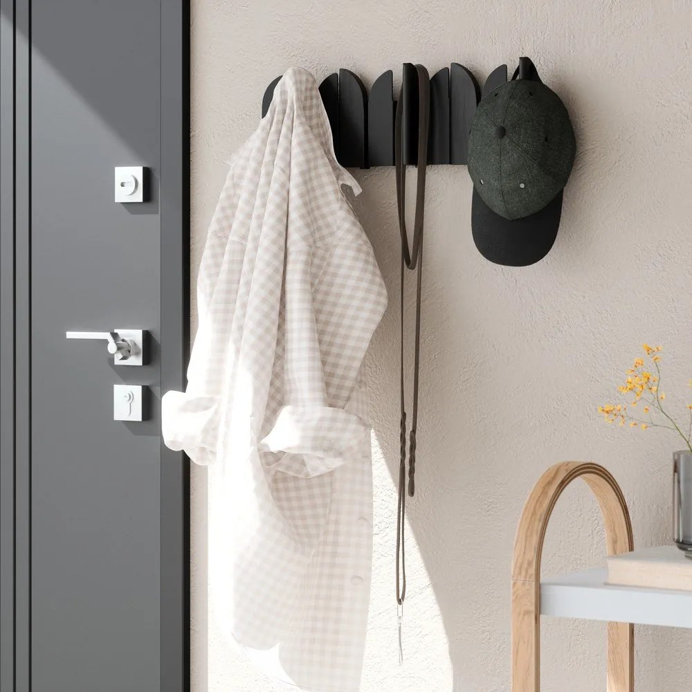 Matně černý ocelový nástěnný věšák 43 cm Saloon – Umbra