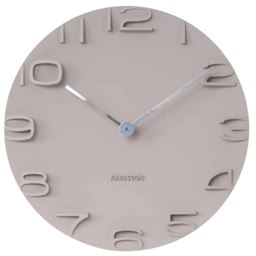 KARLSSON Nástěnné hodiny On the Edge – šedé ∅ 42 cm