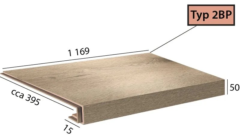 Vinylový schod Vinylové schody Brased Objectline Step 2BP - 9870 Dub Costa pískový