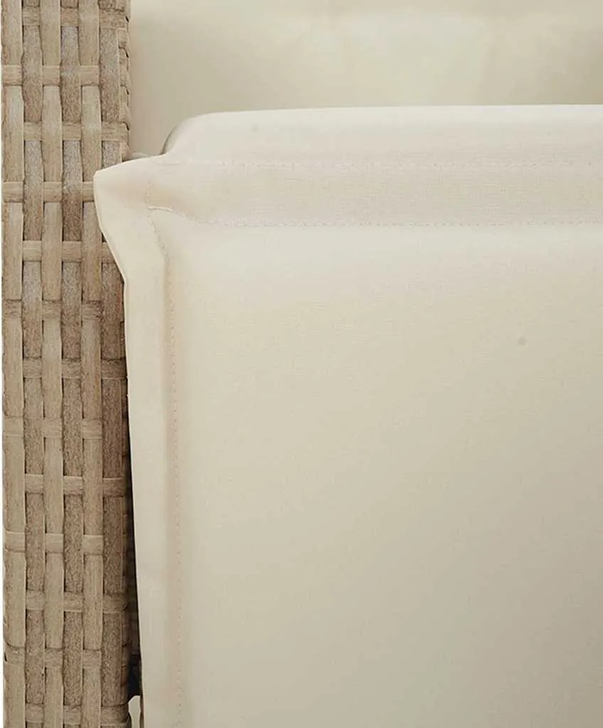 3dílný bistro set s poduškami béžový polyratan 3212577