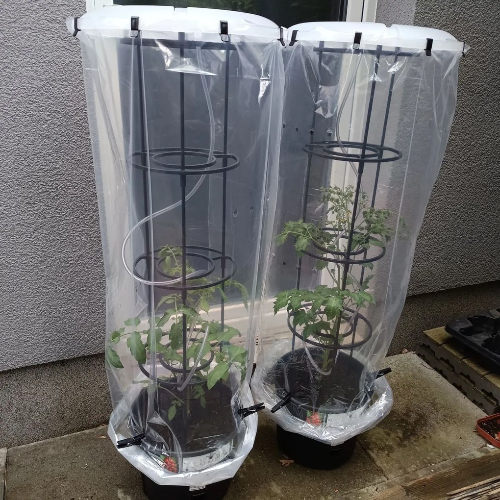 PROSPERPLAST Květináč na pěstování rajčat TOMATO GROWER antracit 39,2cm (max. výška: 153cm)