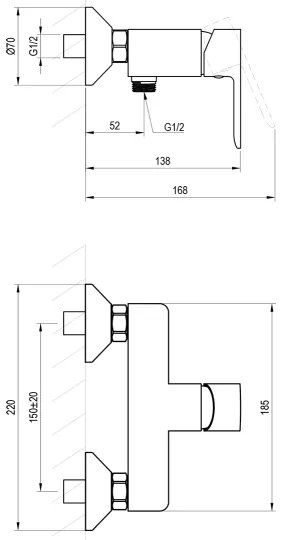 Ravak X070486 - Sprchová baterie SOLAR lesklý chrom