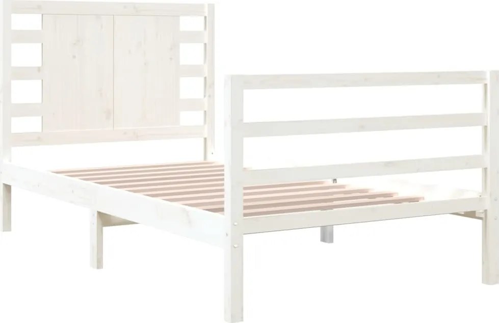 vidaXL Rám postele masivní borovice 90 x 190 cm Single [3104249] Barva: Bílá