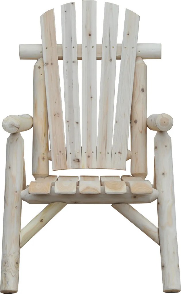 Outsunny Adirondack zahradní židle zahradní křeslo dřevěná židle s vysokým opěradlem a područkami jedlové dřevo přírodní 83 x 68 x 101 cm | Aosom