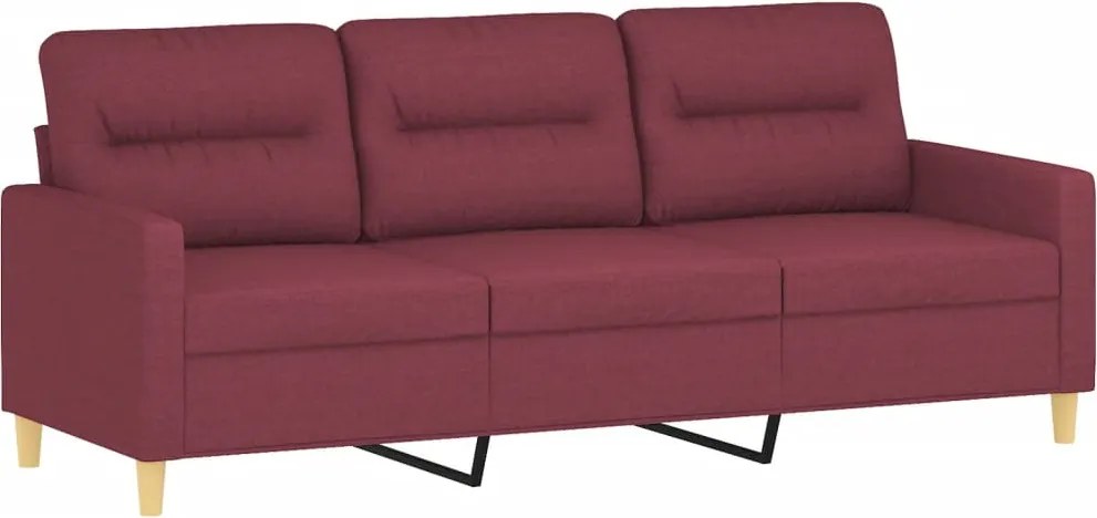 3místná pohovka s podnožkou vínová 180 cm textil 3201079