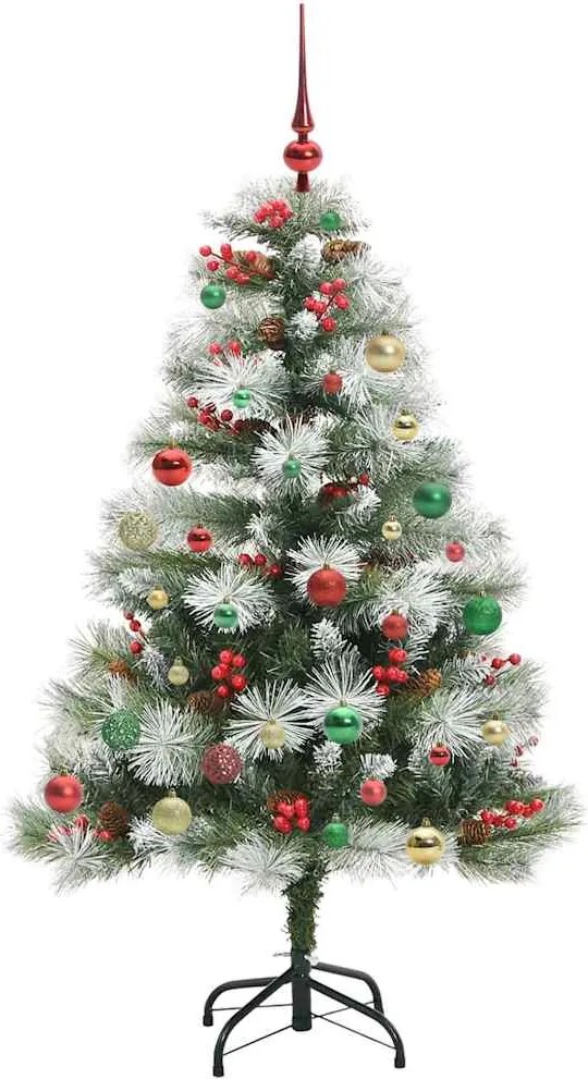Umělý vánoční stromeček Zelená a bílá 150 cm PVC, kov a plast 3395178