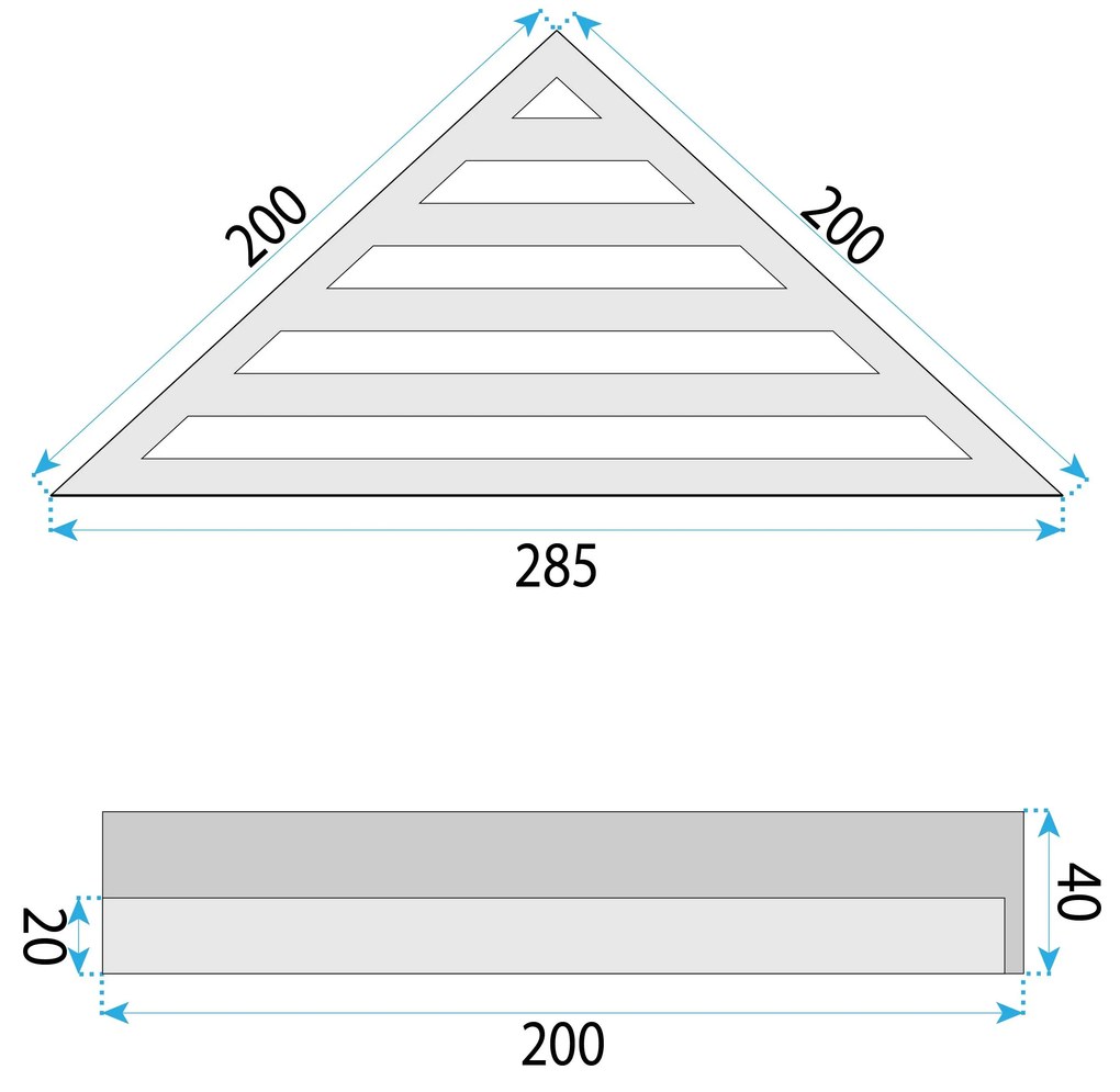 Rea Rea, koupelnová police 285x145x40 mm, SF07, černá matná, REA-06012