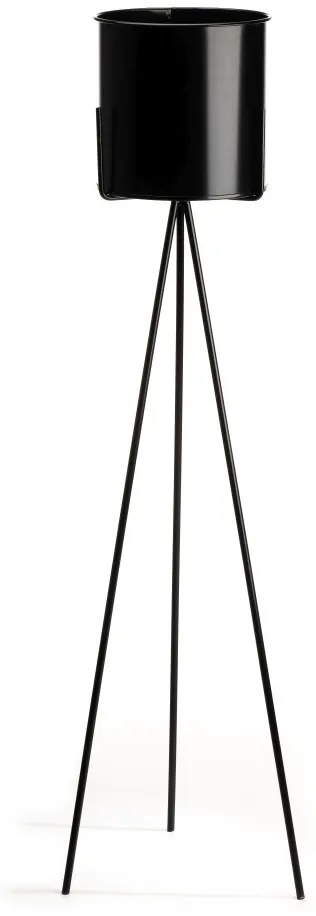 KOVOVÝ KVĚTINÁČ SE STOJÁNEM TRIPOD 110X25 CM ČERNÁ