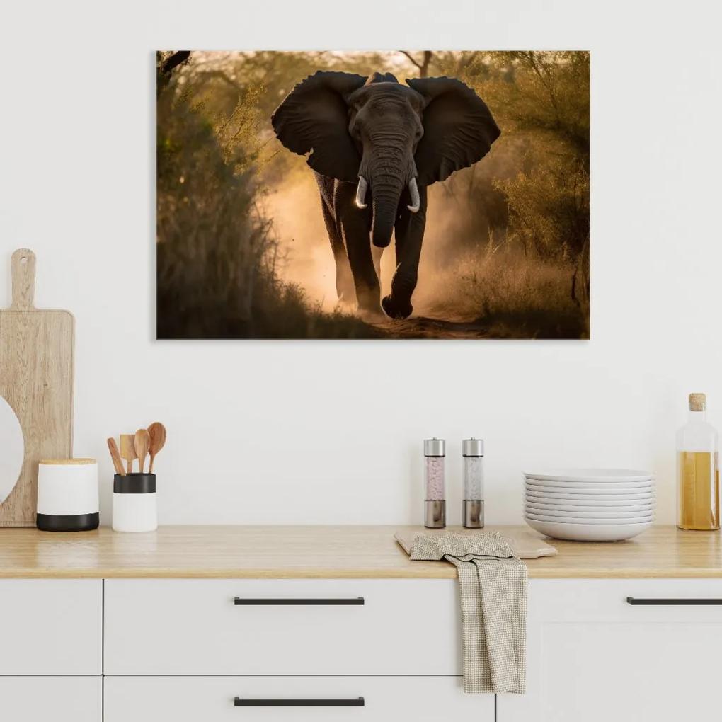 Obraz na plátně - Slon v divoké přírodě FeelHappy.cz Velikost obrazu: 120 x 80 cm